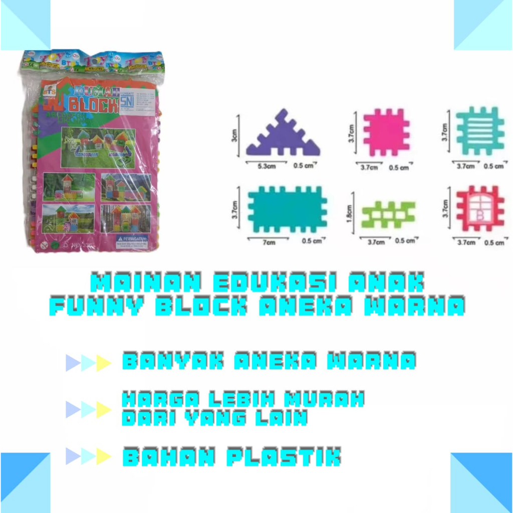 Jual Mainan Edukasi Anak Funny Block Blok Rumah Bongkar Susun Aneka ...