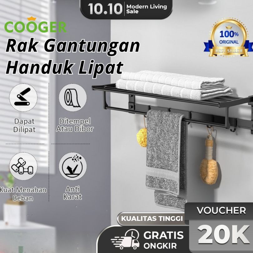Jual COOGER Rak Handuk Rak Gantungan Handuk Rak Jemuran Kamar Mandi ...