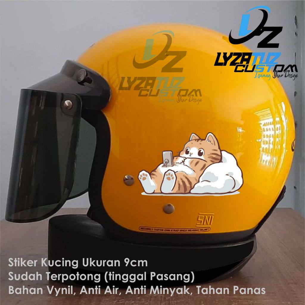 Jual STIKER HELM KUCING LUCU CAT STICKER HELEM CUTE GEMOY VIRAL MOTOR ...
