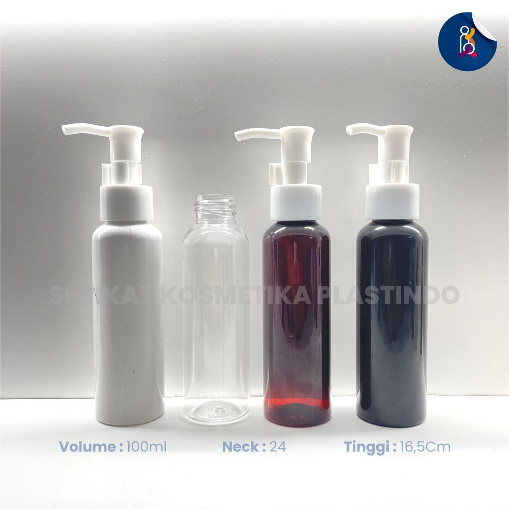 Jual Botol 100ml BR Pump Clip Oil Putih Neck 24 Warna Botol Putih Amber ...