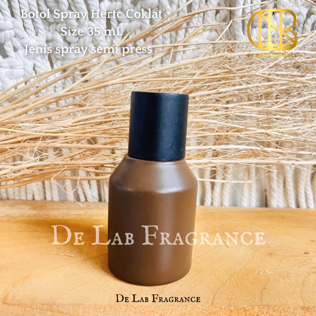 Jual botol parfum heretik coklat tutup hitam semi press 30 ml custom ...