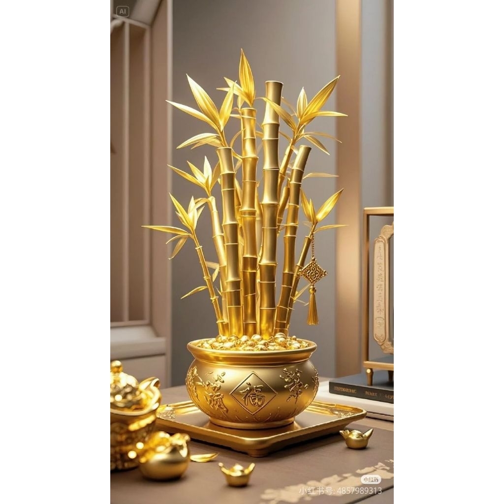 Jual hiasan dinding lukisan cetak pohon bambu elegan ukuran 100x50 plus ...