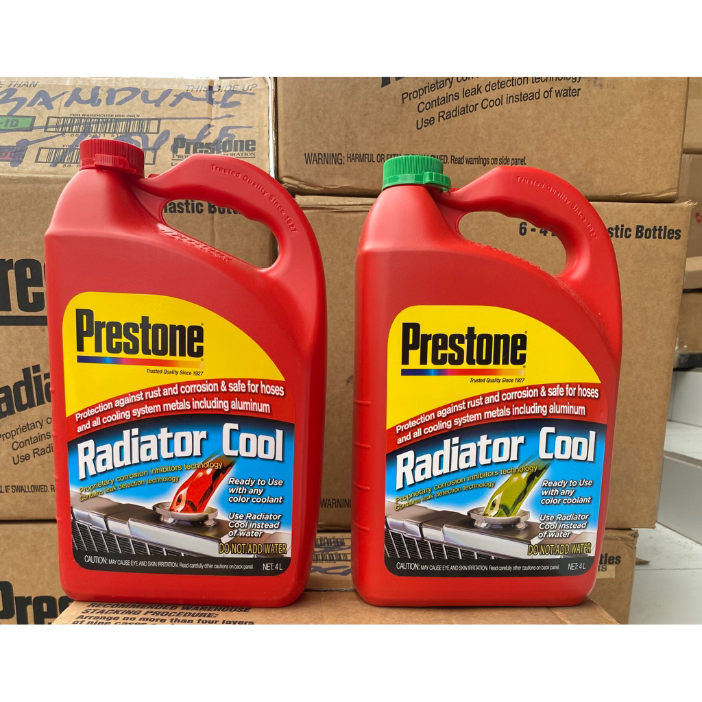 Jual AIR RADIATOR COLLANT MOBIL/MOTOR MERK PRESTONE WARNA MERAH DAN ...