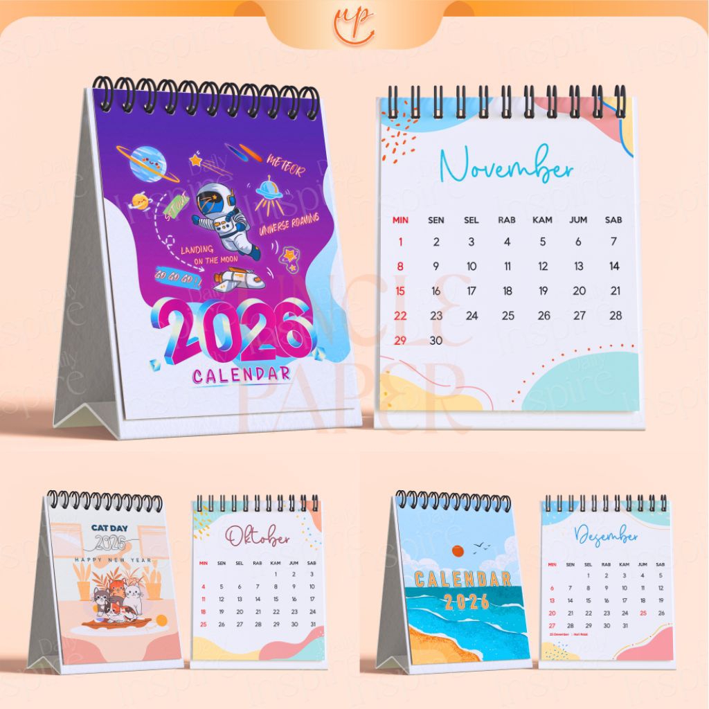 Jual Uncle Kalender 2026 Meja Duduk | Kalender Harian Bulanan Mini ...