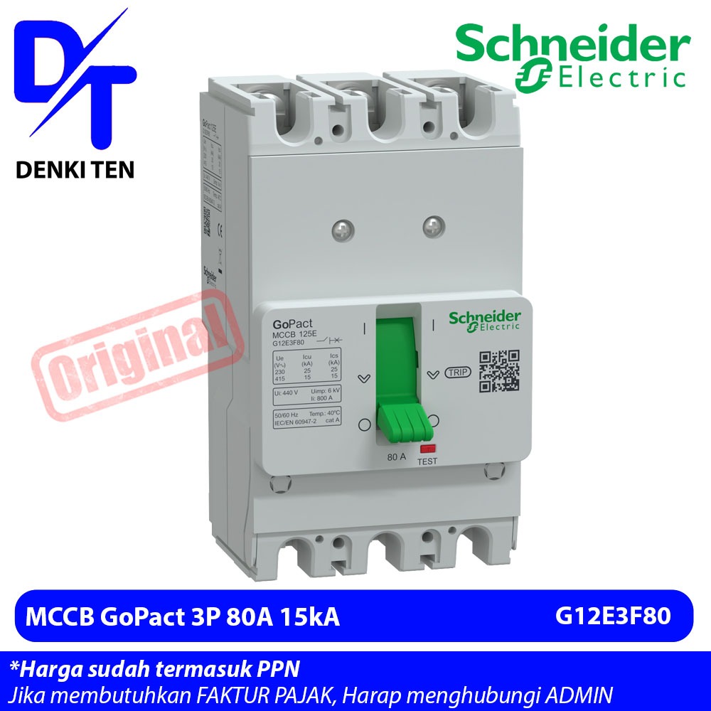 Jual MCCB GoPact 3P 80A 15kA G12E3F80 ORIGINAL SNI SCHNEINDER | Shopee ...