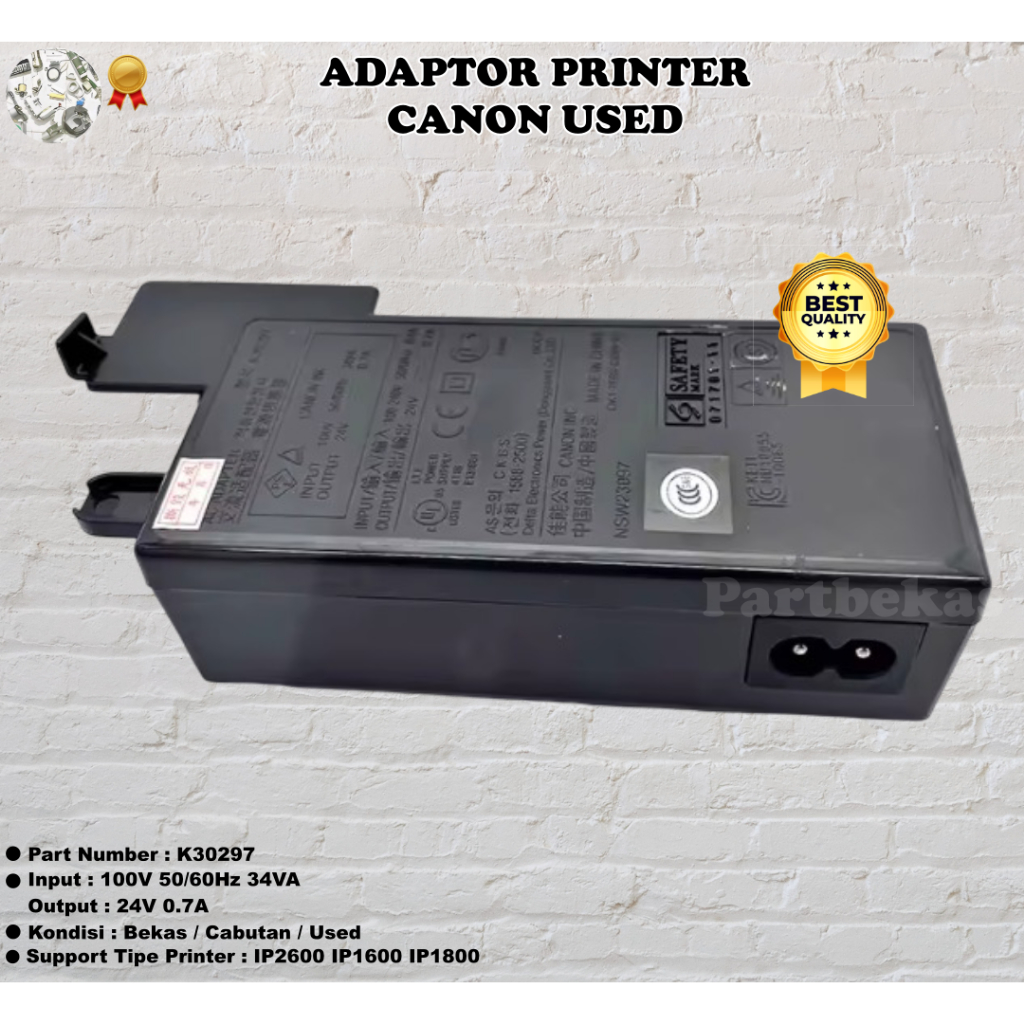 Jual Adaptor Printer Canon USED IP2600 IP1600 IP1800 24V 0.7A | Shopee ...