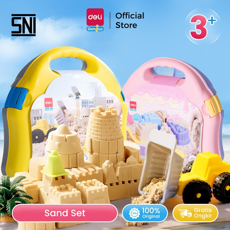Jual Deli Genius Mainan Magic Sand Set Bentuk Makanan dan Bangunan ...