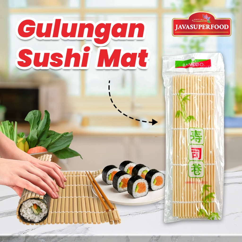 Jual BAMBOO SUSHI MAT 23 X 21 CM / TIKAR BAMBU ALAT PENGGULUNG SUSHI ...