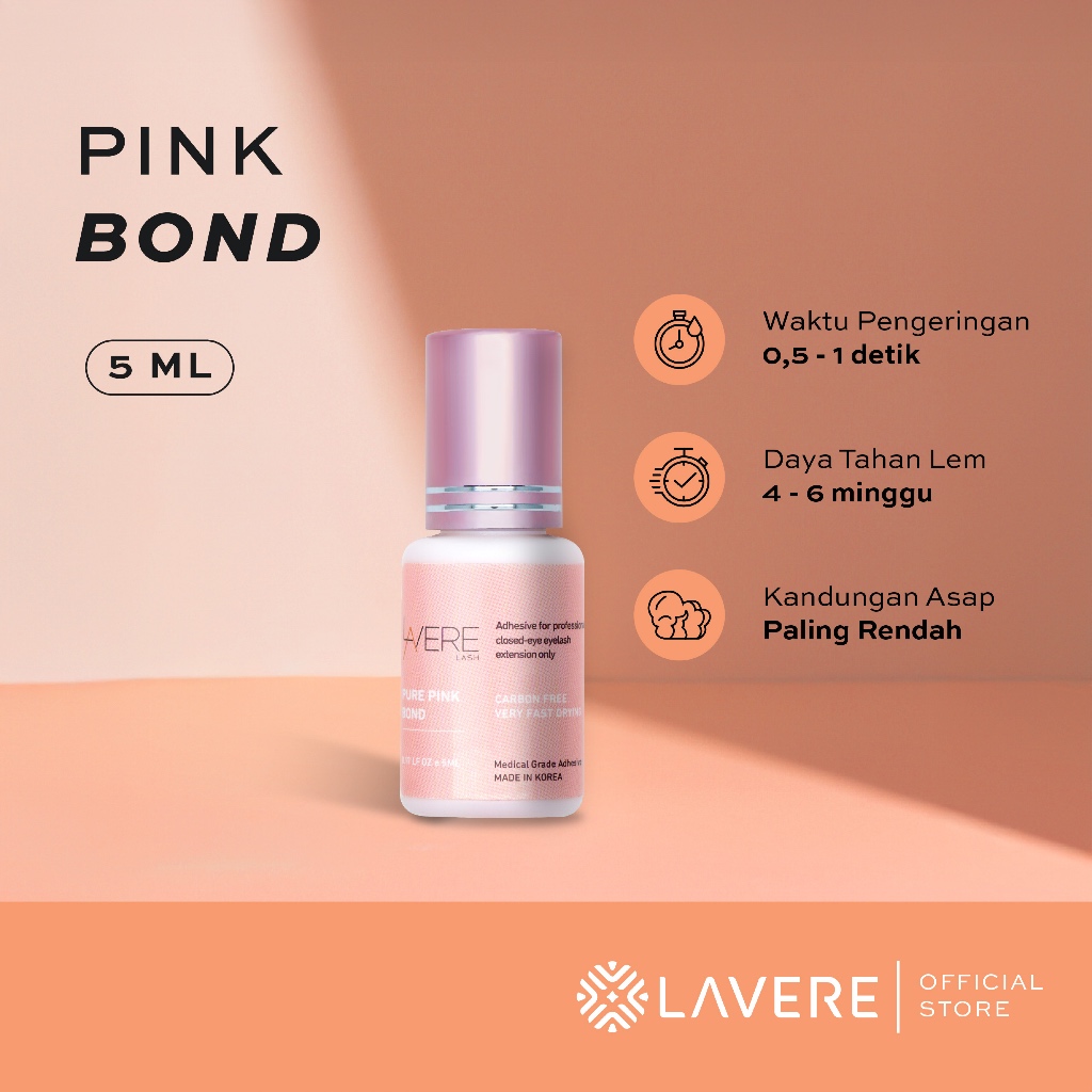 Jual Lavere Pink Bond For Sensitive Eyes | Eyelash Extension Glue 5ml ...