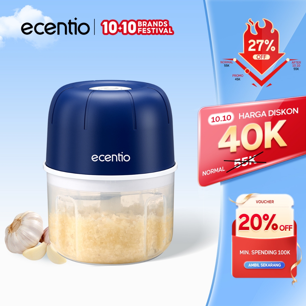 Jual ecentio Mini Chopper Portable Food Grade Penghalus Bawang ...