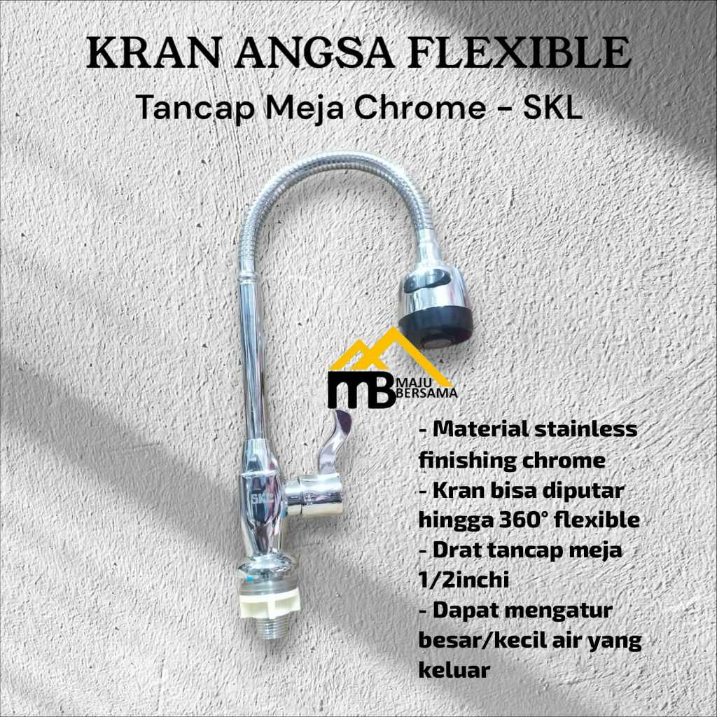 Jual KRAN ANGSA Wastafel flex Tancap Meja Chrome SKL | Shopee Indonesia