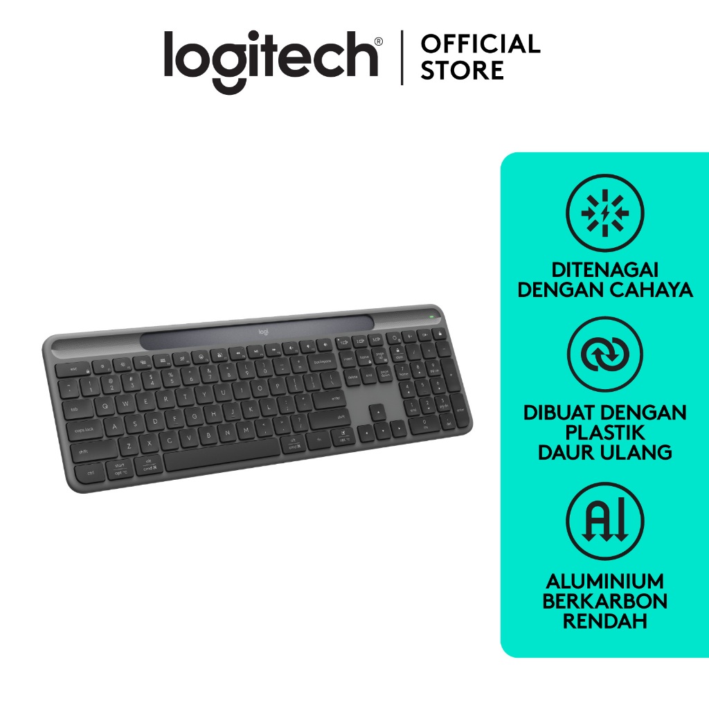 Jual Logitech Signature Slim Solar+ Keyboard Wireless Bertenaga Surya ...