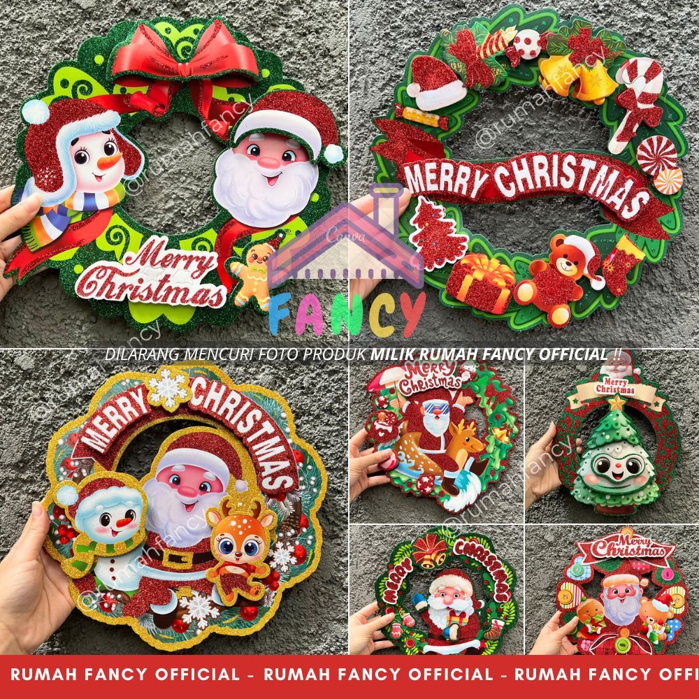Jual Dekorasi Natal Tempelan Dinding/ Hiasan Kertas Merry Christmas ...
