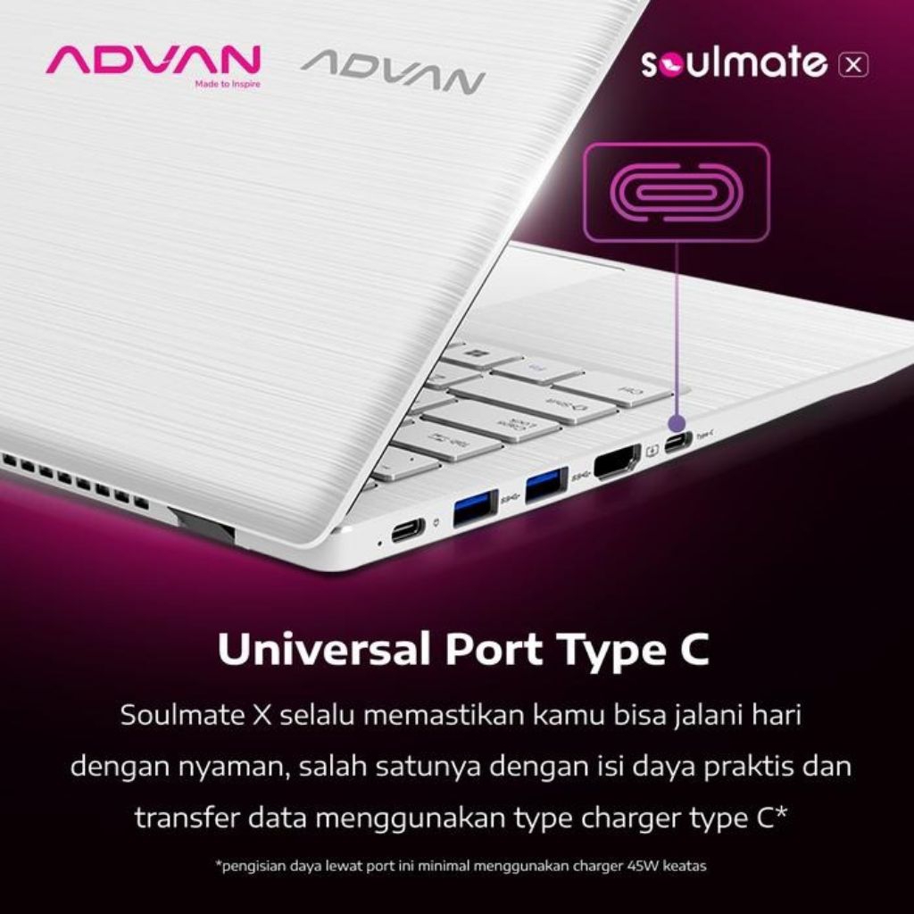 Jual Laptop ADVAN Soulmate X 14” IPS FHD AMD 3020e - Ram 8GB/128GB Free Windows 11 Original ...