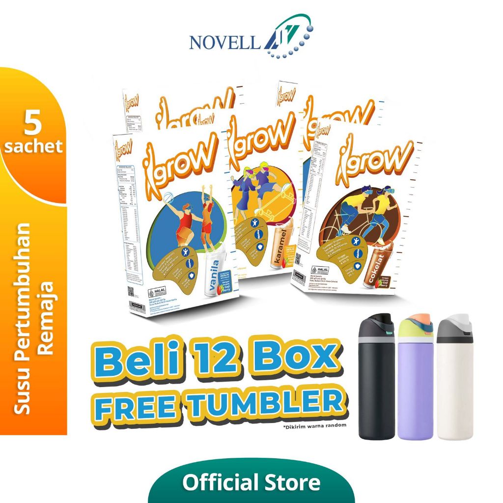 Jual Igrow Susu Remaja Tinggi Kalsium dan Protein + Gratis Tumbler ...