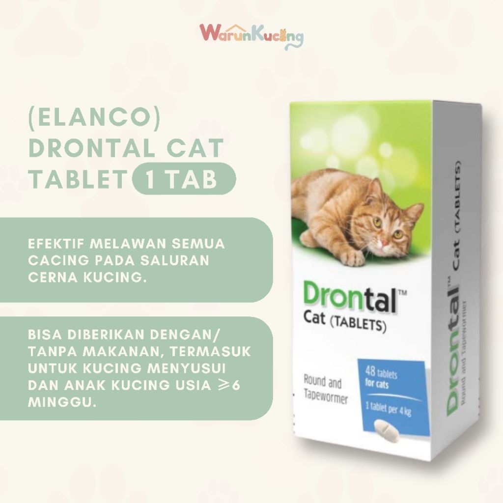 Jual ELANCO Drontal Cat Tablet 1 Tab – Obat Cacing Kucing Tablet ...