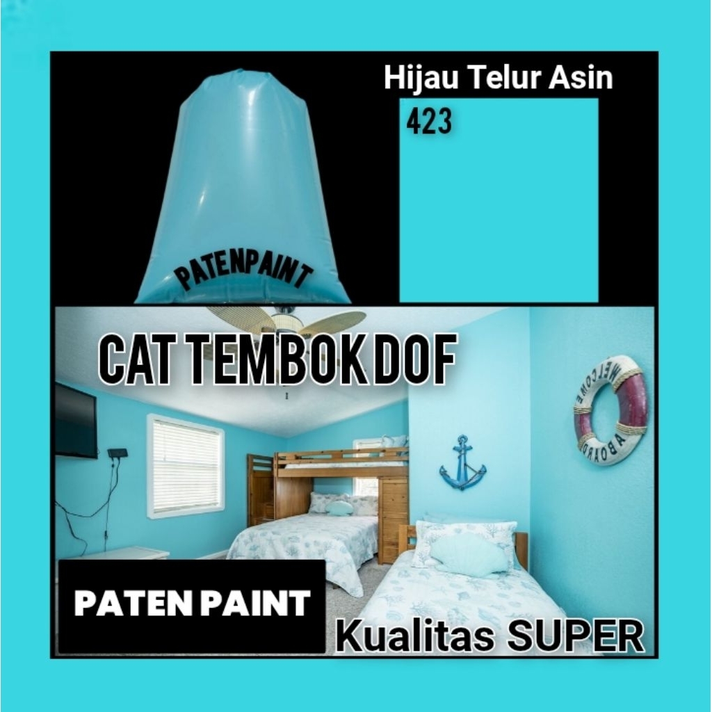 Jual cat tembok hijau telur asin cat tembok 1 kg cat tembok super ...