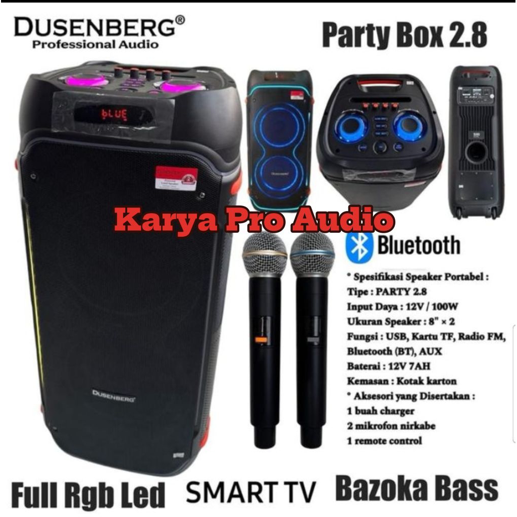 Jual Speaker Portable Aktif Party Box 2x8 Inch Profesional Dusenbreg ...