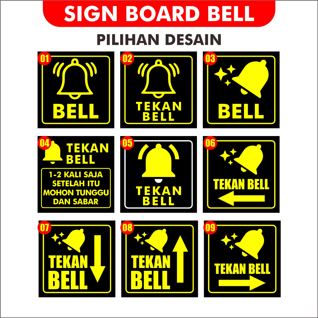 Jual Papan Tanda Bell Akrilik Waterproof Kuat 9x9cm | Shopee Indonesia
