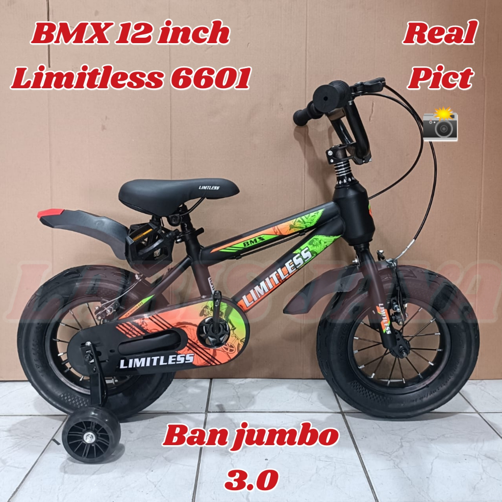 Jual Sepeda Anak Laki Laki Bmx 12 Inch Limitless 6601 Ban Jumbo 3.0 ...