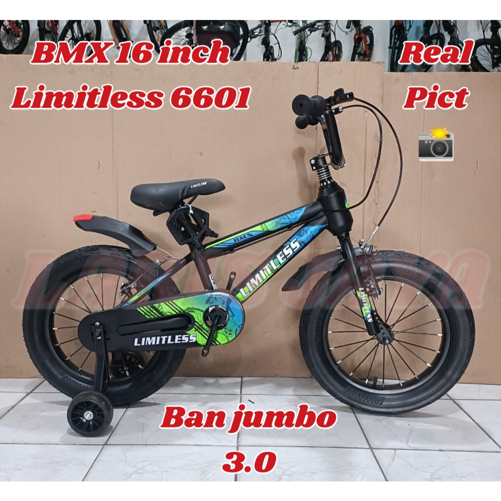 Jual Sepeda Anak Laki Laki Bmx 16 Inch Limitless 6601 Ban Jumbo 3.0 ...