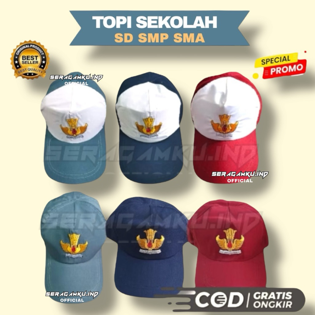 Jual Topi Sekolah Lengkap SD SMP SMA Topi Pramuka Siaga Penggalang ...
