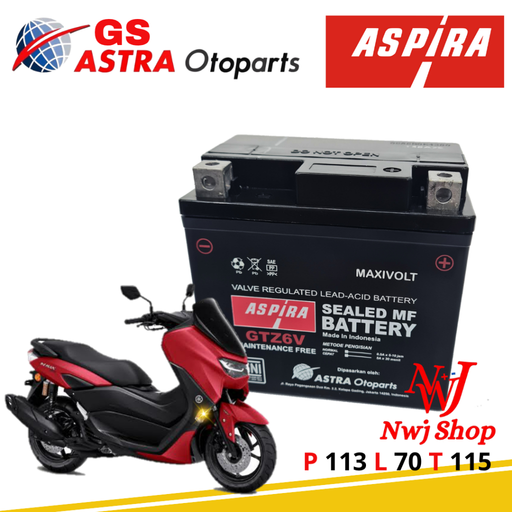 Jual AKI KERING ASPIRA GS ASTRA NMAX AEROX 155 LEXI GTZ6V GTZ7S YTZ6V ...