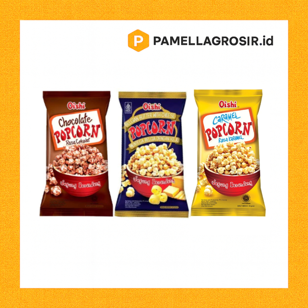 Jual POPCORN OISHI 20 GR VARIAN KEJU, KARAMEL DAN COKLAT | Shopee Indonesia