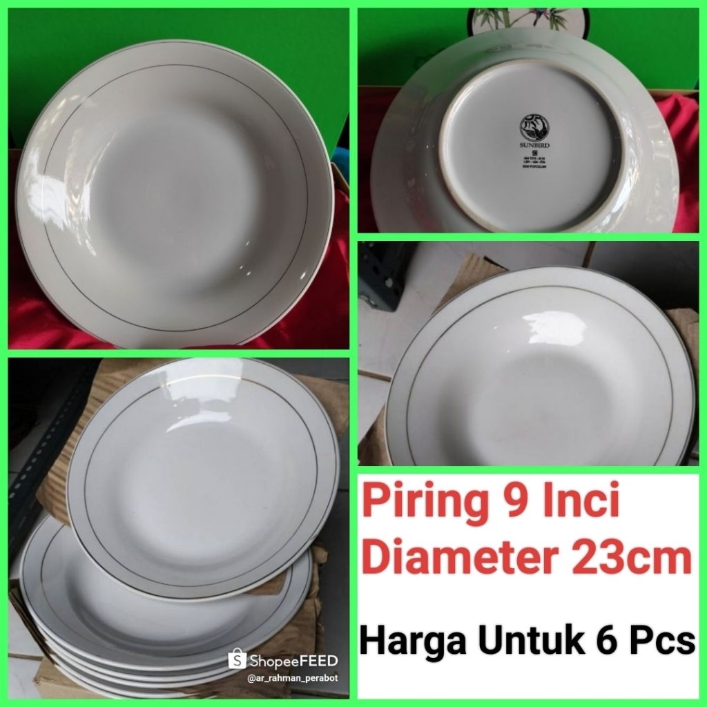 Jual piring makan keramik piring catering piring PUTIH Lis Emas ukuran ...