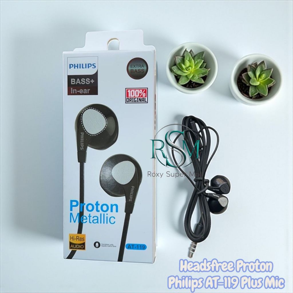 Jual Headset Philips AT-119 Earphone King Bass In Ear Jack 3.5mm + Mic ...