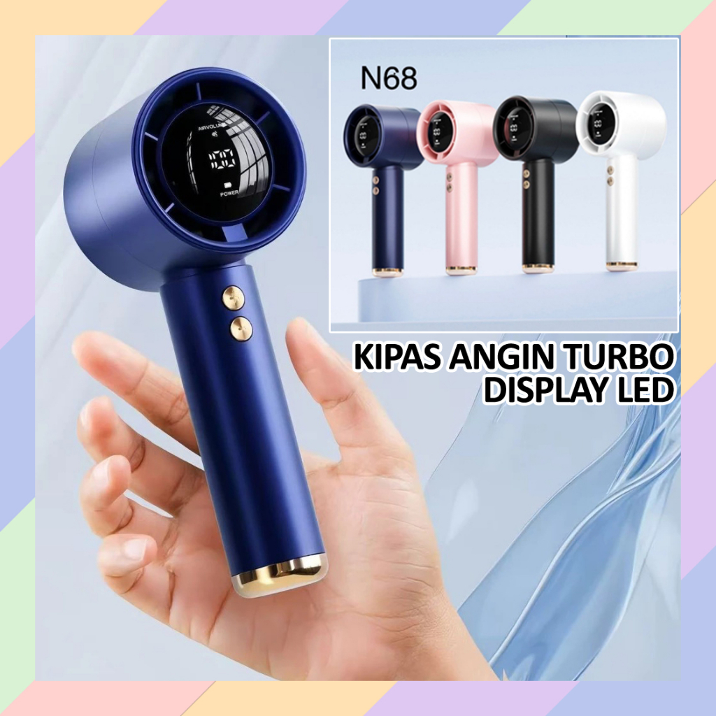 Jual TS59 Kipas Tangan Mini TURBO Layar Display LED Mewah Canggih Bisa Dicas USB Desktop Meja ...