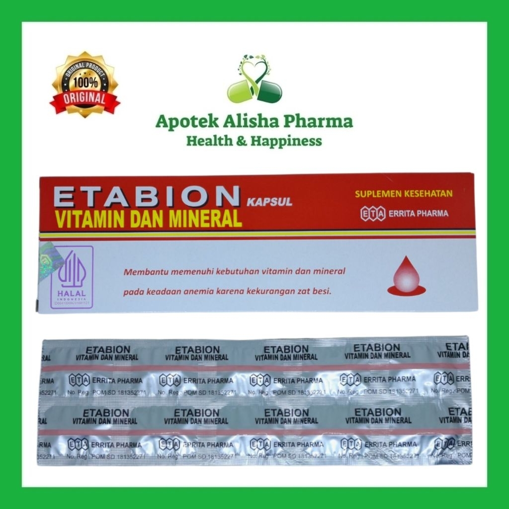 Jual Etabion Kapsul Box isi 100 dan Strip isi 10 Kaplet Vitamin Zat ...