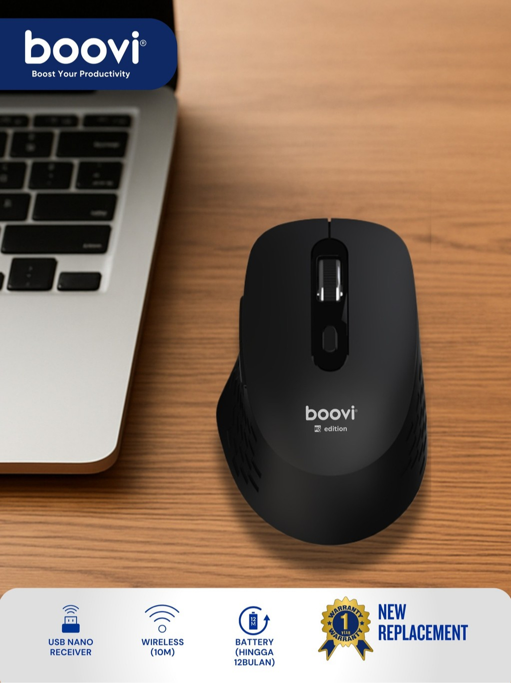 Jual Boovi M320 Wireless Mouse Untuk Windows MacOS - 2.4GHz Desain ...