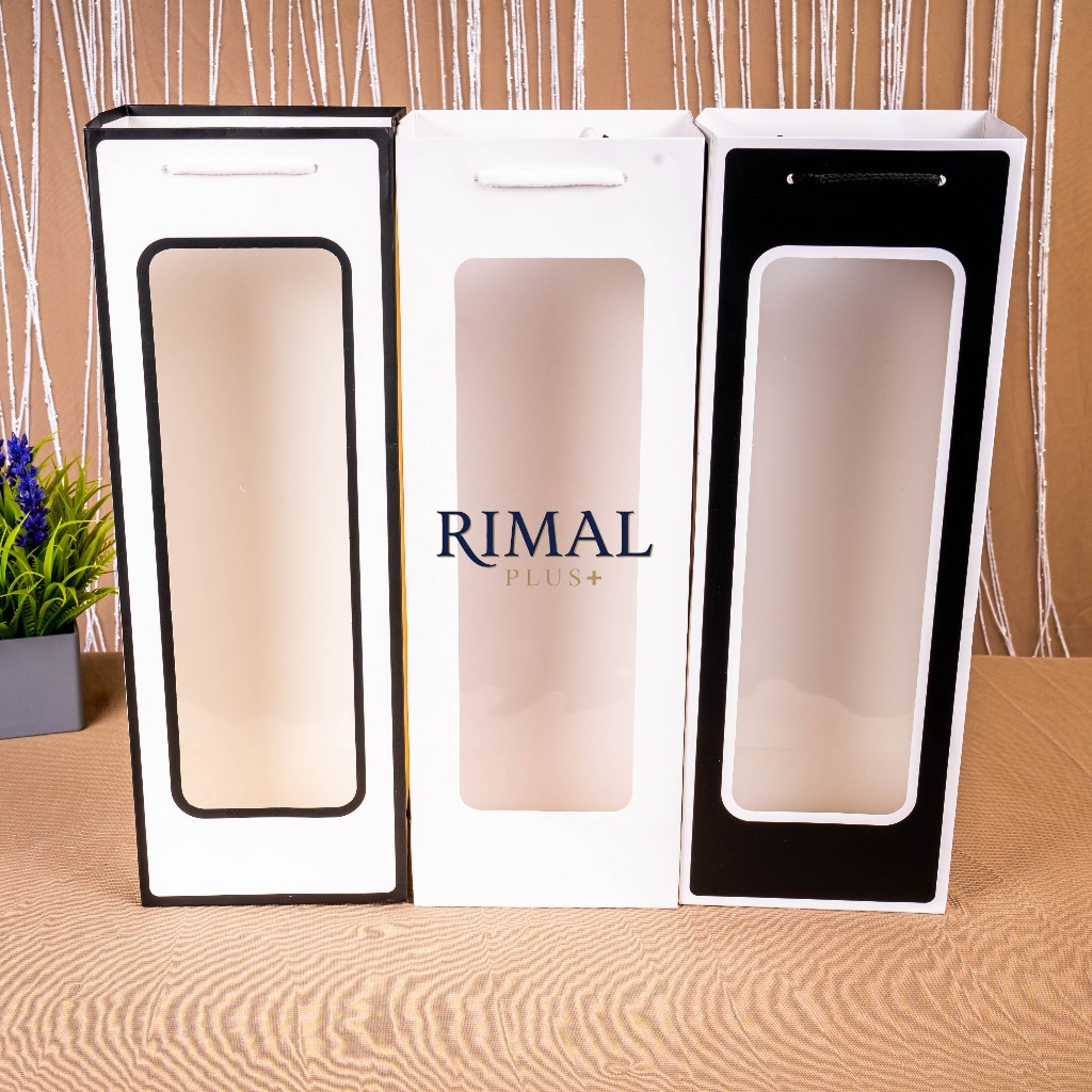 Jual Paper Bag Botol, tumbler, sirup, olive oil Kraft Mika Transparan ...