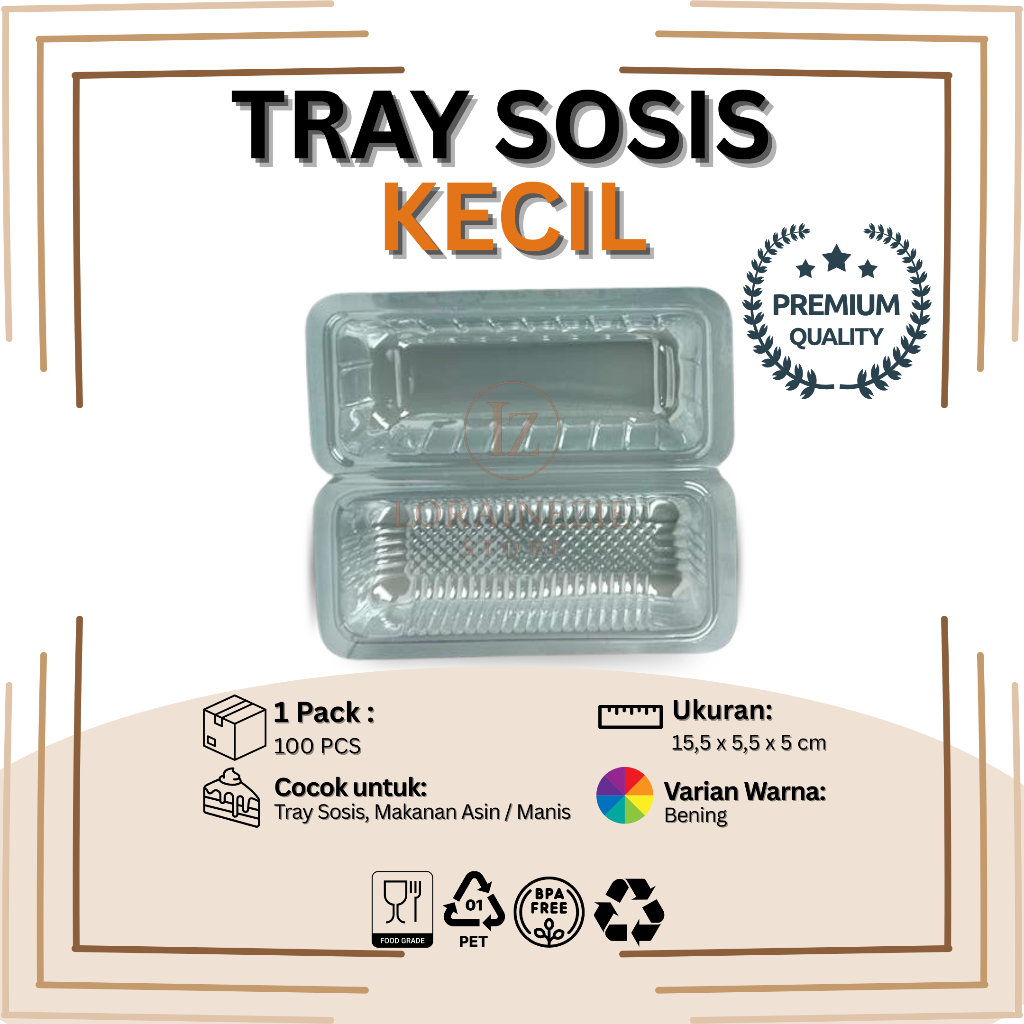 Jual [100 PCS] Mika Sosis Kecil / Tray Sosis / Mika Sosis Bening / Mika ...