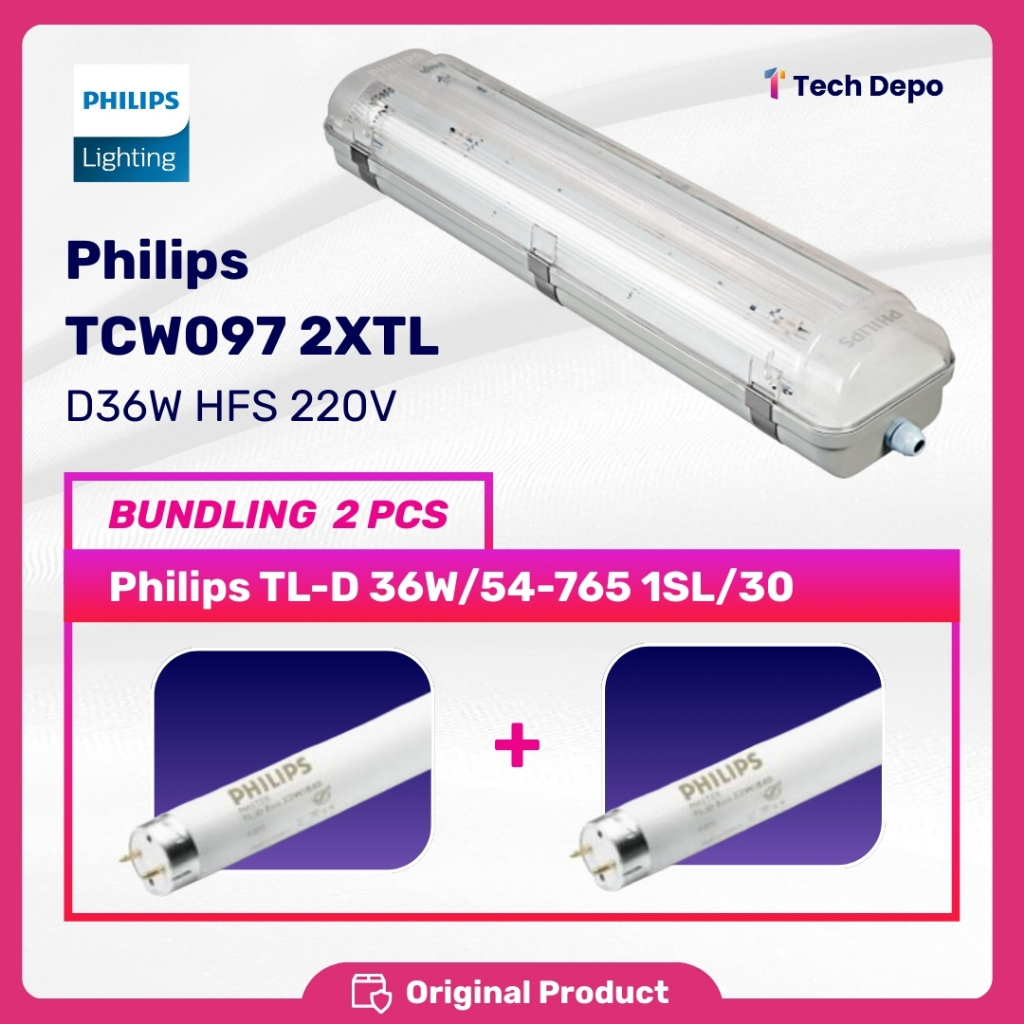 Jual Paket Bundling Philips TCW097 2XTL D36W HFS 220V + Lampu TL-D 36W ...