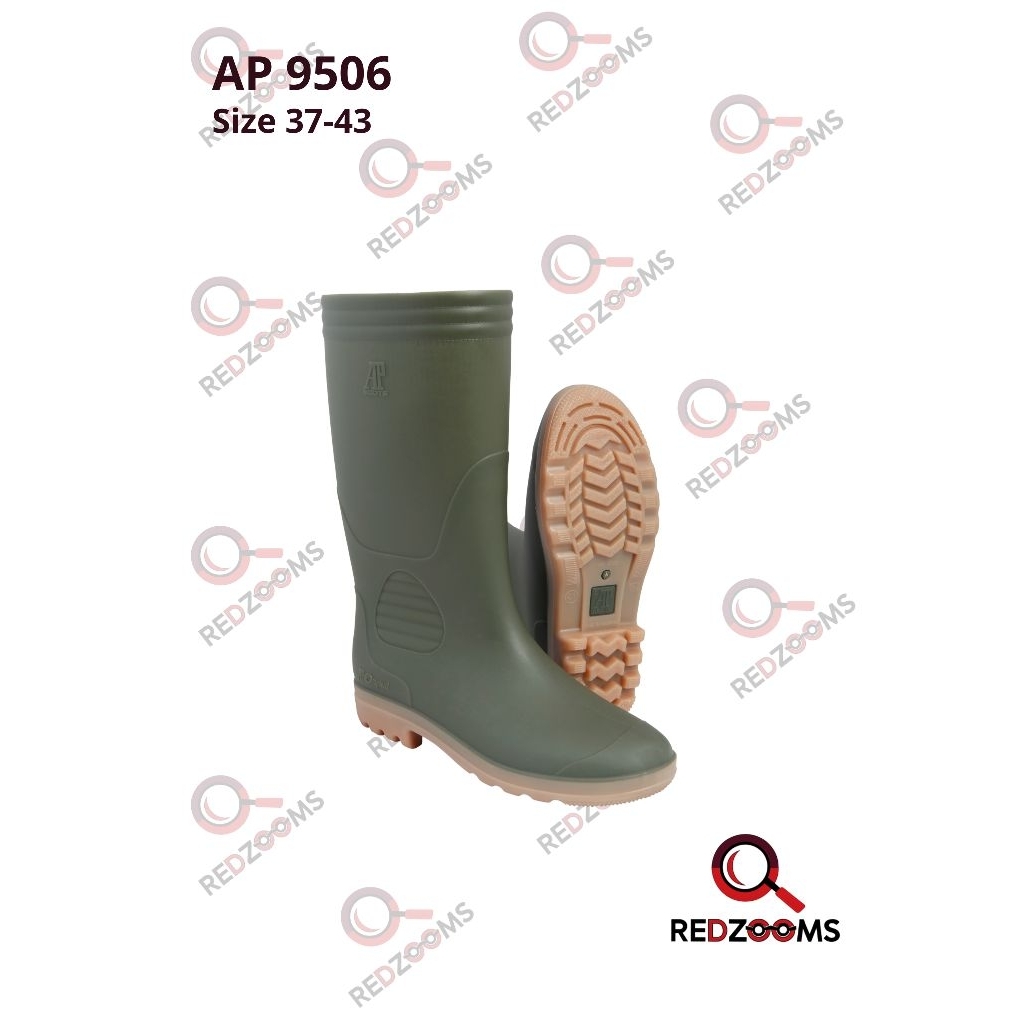 Jual Sepatu Boot Tinggi AP 9506 AP Boots Hijau Karet Lokal Anti Air ...
