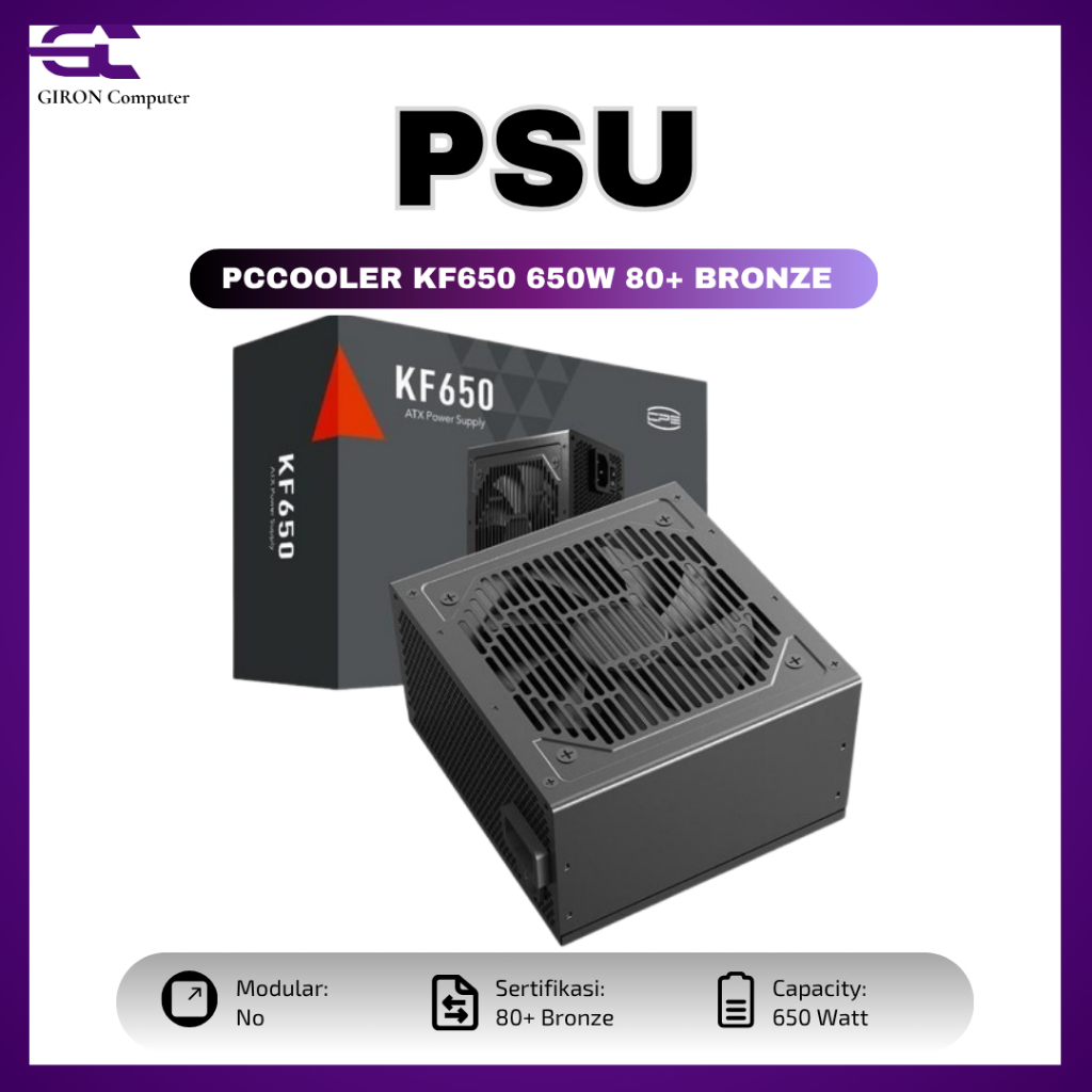 Jual Power Supply PCCOOLER KF450/ KF550/ KF650 650watt 80+ White Flat ...