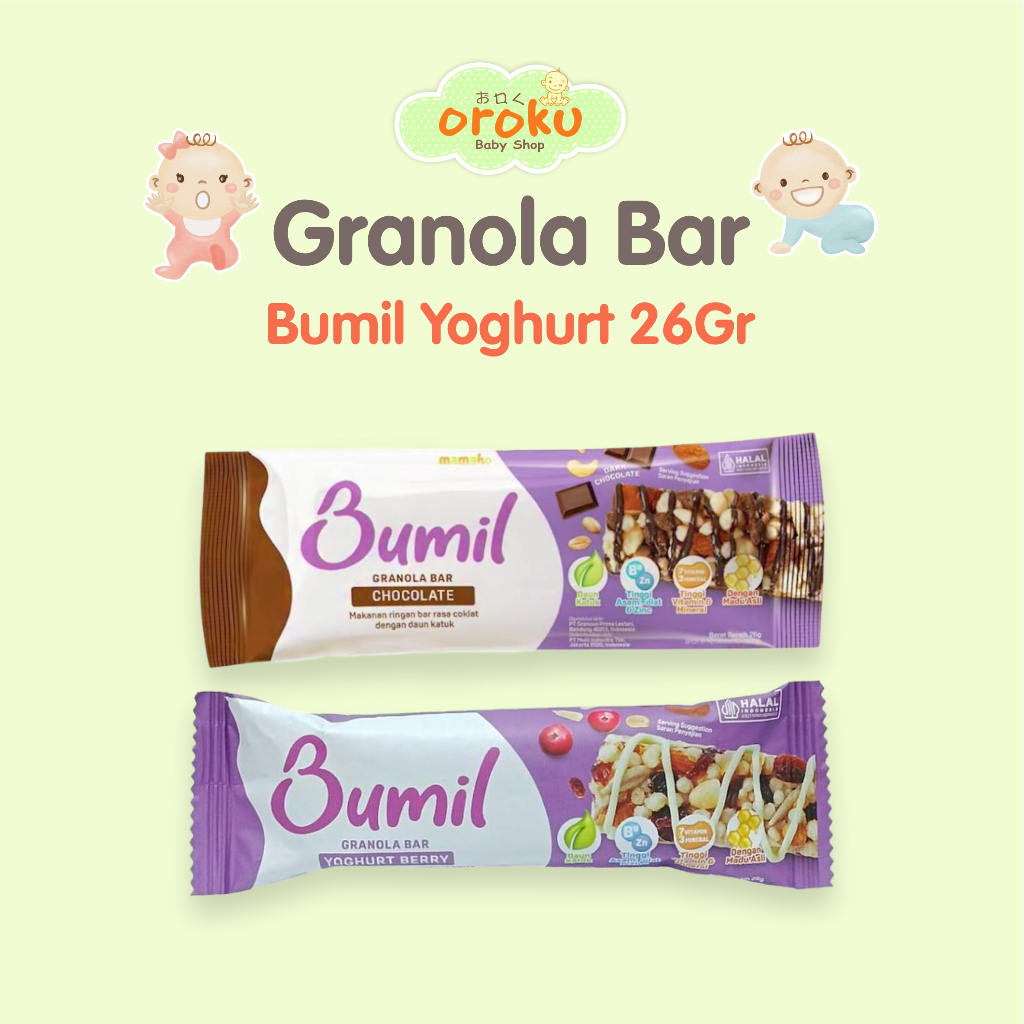 Jual GRANOLA BAR BUMIL YOGHURT 26GR / MAKANAN RINGAN BAR DENGAN DAUN ...