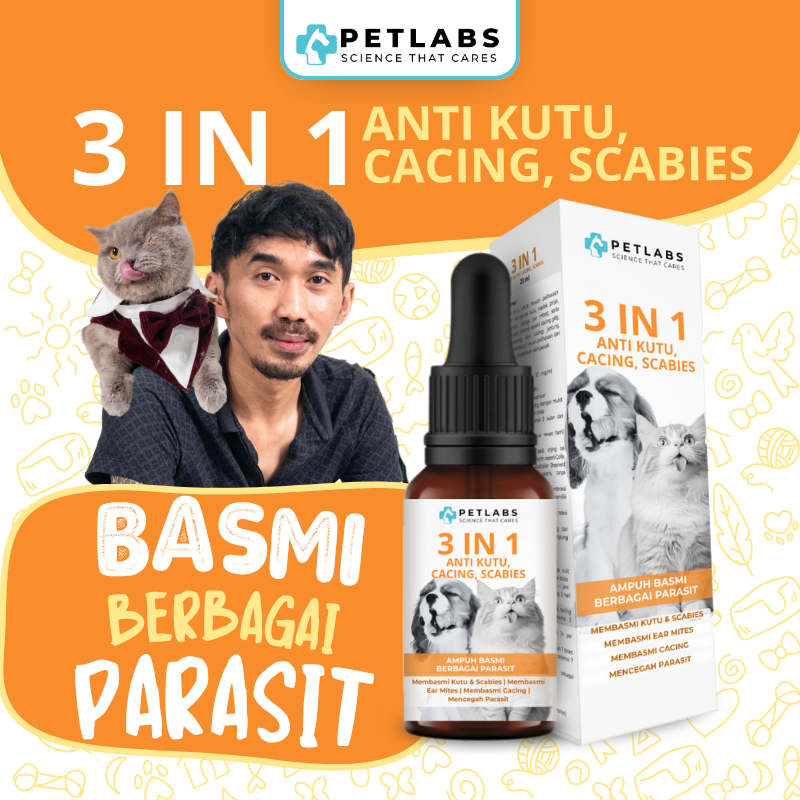 Jual PETLABS 3in1 Obat Kutu Cacing Scabies Ampuh Basmi Tungau Anti ...