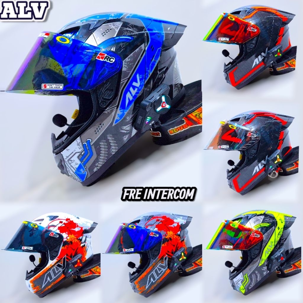 Jual Helm ALV GENESIS motif cyborg paket ganteng Free Intercom Original ...