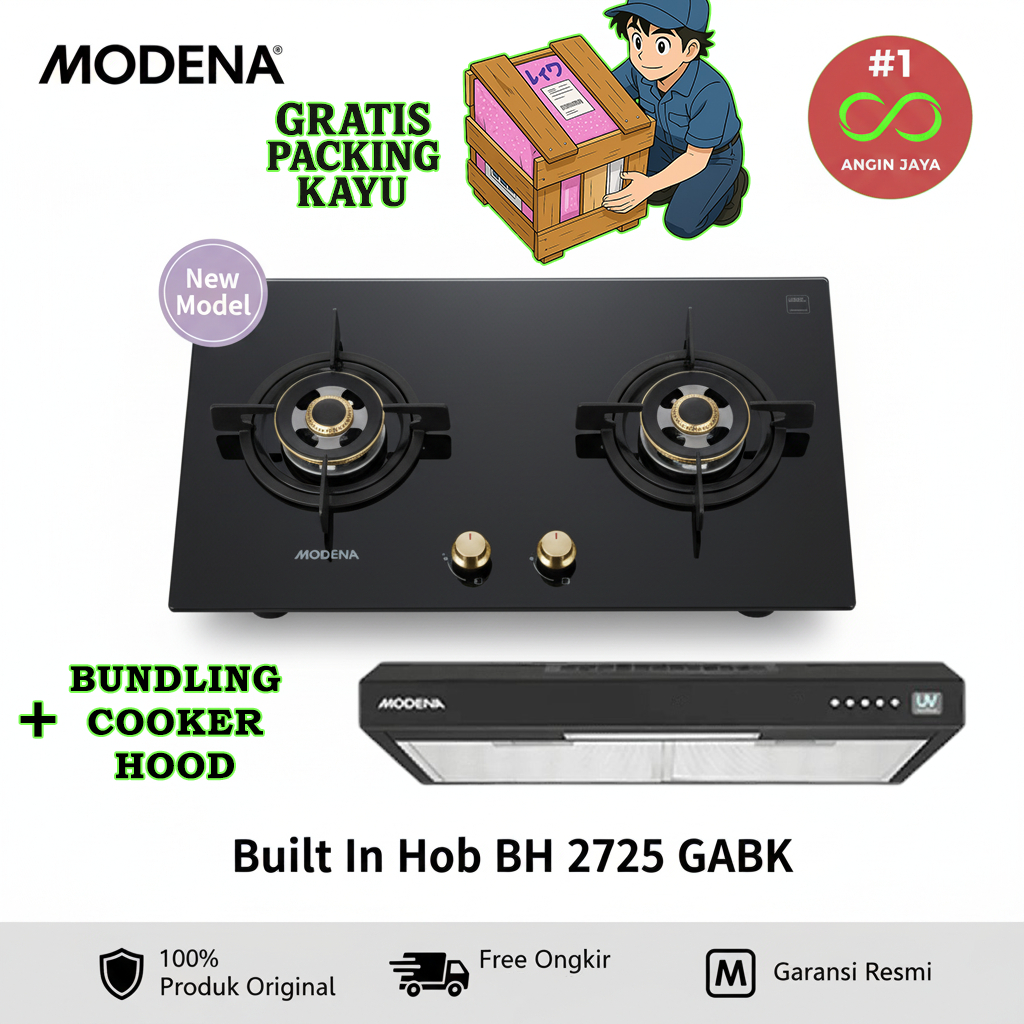 Jual MODENA BH 2725 GABK Kompor Gas Tanam 2 Tungku Built In Gas Hob ...