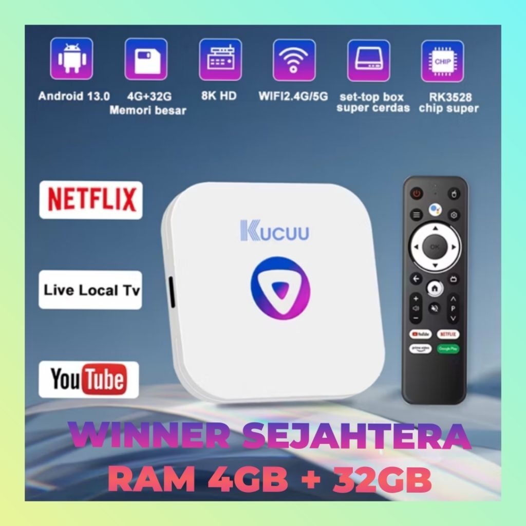 Jual Tv Box KUCUU Android 13.0 OS RAM 4GB ROM 32GB Wifi 5G/2.4G ...