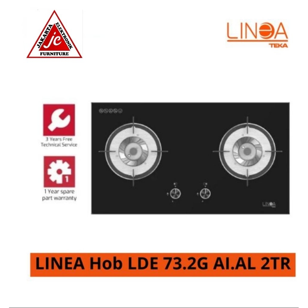 Jual LINEA BY TEKA KOMPOR TANAM GAS 2TUNGKU TEMPERED GLASS LDE 73.2G AI ...