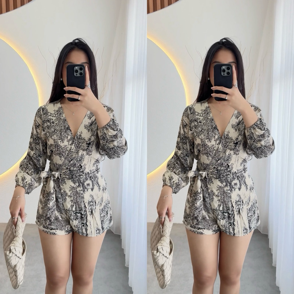 Jual Malika Long Sleeve Summer Mini Jumsuit | Shopee Indonesia