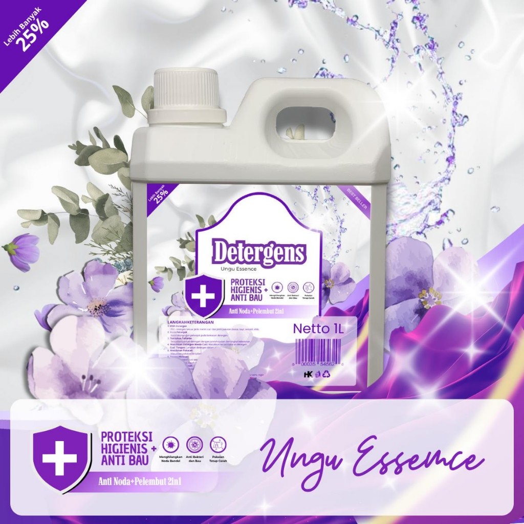 Jual HILKA DETERGENS Cair UNGU ESSENCE Laundry Liquid Detergent 1 LITER ...