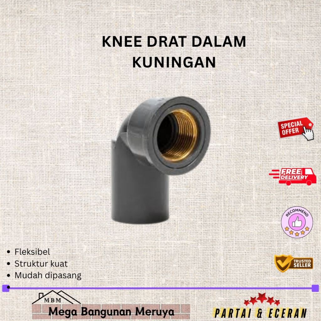 Jual Elbow / Knee Drat Dalam Kuningan PVC Rucika 1/2" inch | Shopee ...
