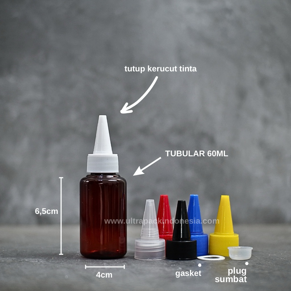Jual KEMASAN BOTOL TINTA ISI ULANG ANTI BOCOR - BOTOL PET TUBULAR 60ML ...