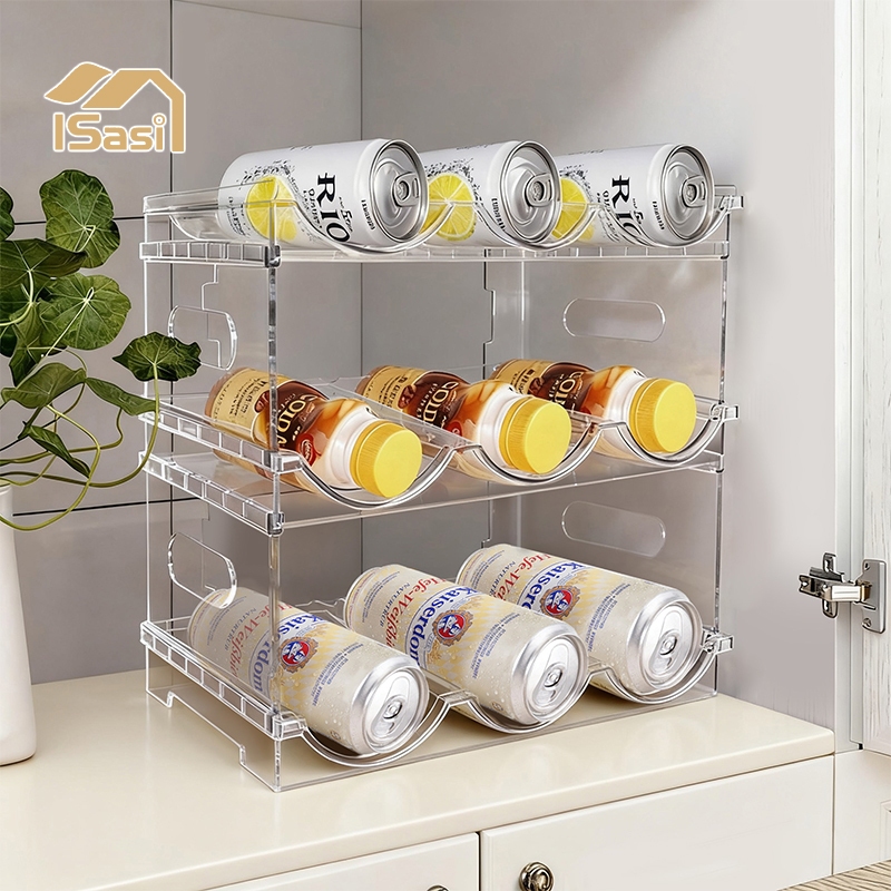 Jual ISASI Rak botol minuman susun transparan, rak gelas air, rak ...
