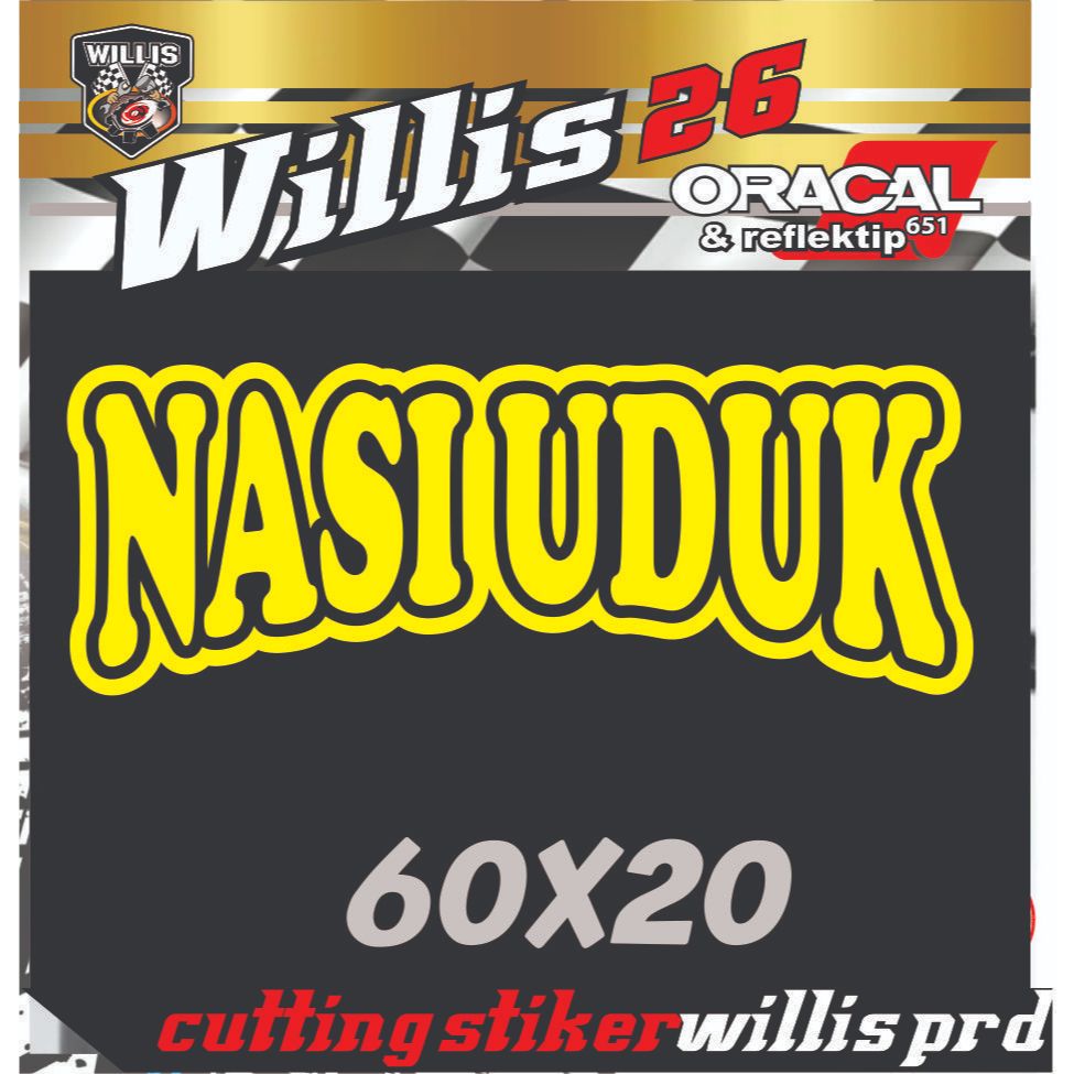 Jual STICKER CUTTING TULISAN NASI UDUK STICKER TULISAN UNTUK NAMA ...